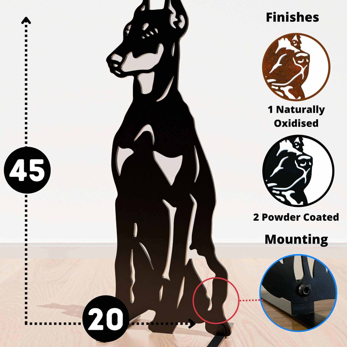 Doberman Pinscher Dog Loss Memorial Statue Sympathy Gift – logifirepits